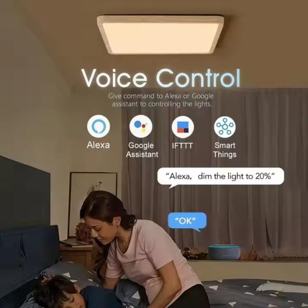 Quality Remote Control CCT LED Ceiling Light Square Smart LED Panel Lamp For Living Room for sale