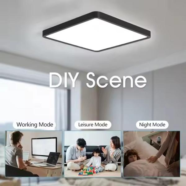 Quality Remote Control CCT LED Ceiling Light Square Smart LED Panel Lamp For Living Room for sale