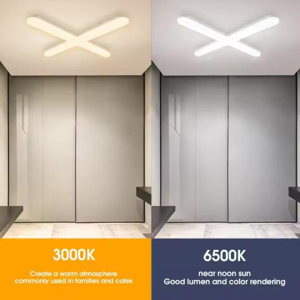 Quality 55W LED Cross Light 3000K 4000K 6500K Switch Control Hotel Ceiling Lamp 220V AC for sale