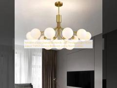 Modern Glass Chandelier Nordic LED Pendant Light Home Decor French Luxury Bedroom Living Room Lamps