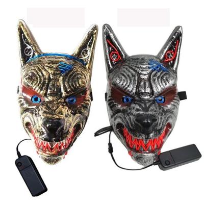 Cina Maschera di protezione di Wolf Animal Scary Halloween LED per le donne degli uomini che emettono luce nello scuro in vendita