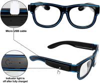 China Wireless Luminous LED Glasses USB Charge 10 Difference Colors for sale