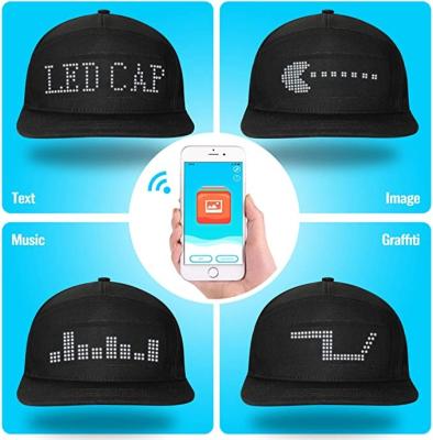 China Programmable Bluetooth LED Hat Display Message Editable Cool Caps for sale
