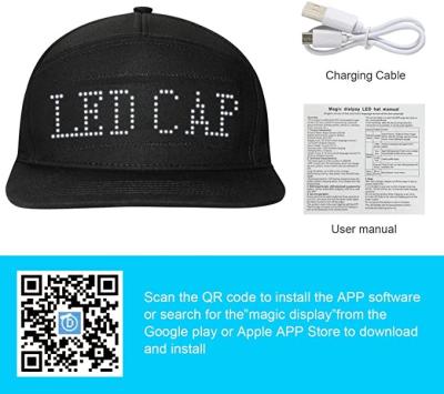 China Programmable Bluetooth LED Hat Display Message Editable Cool Caps for sale