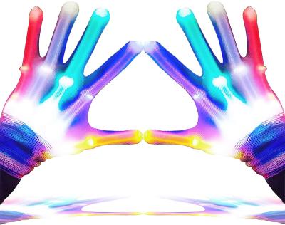 China Partei-Weihnachten belichtete LED-Licht herauf Handschuhe mit 5 Farben 6 Modi zu verkaufen