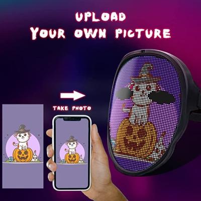 China App Programmable Halloween Led Mask Face For Cosplay Masquerade for sale