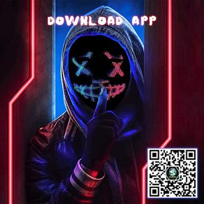 China App Programmable Halloween Led Mask Face For Cosplay Masquerade for sale