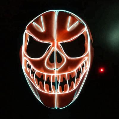 Cina Halloween Pumpkin Flexible EL Wire Face Mask Glowing LED Neon Holiday Lighting Mask in vendita