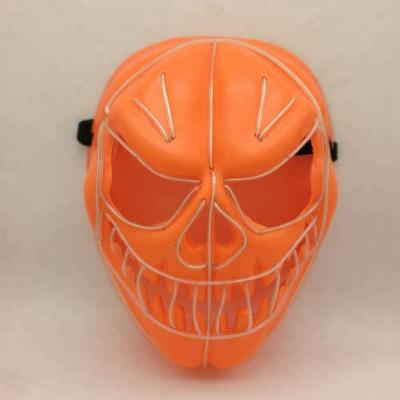 Cina Halloween Pumpkin Flexible EL Wire Face Mask Glowing LED Neon Holiday Lighting Mask in vendita