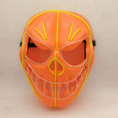 Cina Halloween Pumpkin Flexible EL Wire Face Mask Glowing LED Neon Holiday Lighting Mask in vendita