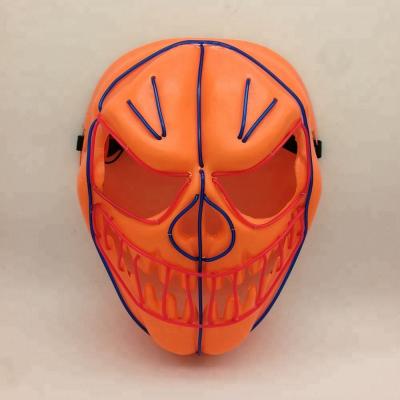 Cina Halloween Pumpkin Flexible EL Wire Face Mask Glowing LED Neon Holiday Lighting Mask in vendita