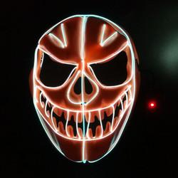 Cina Halloween Pumpkin Flexible EL Wire Face Mask Glowing LED Neon Holiday Lighting Mask in vendita