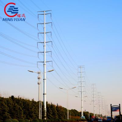 China Línea de transmisión para uso general del circuito del palo doble del HDG torre afilada poligonal octagonal de acero de la distribución de postes monopolar en venta