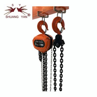 中国 KINGLONGの55年の歴史のよい販売の赤い色マニュアルの持ち上がるチェーン起重機3T*3M HSZ-CA 販売のため