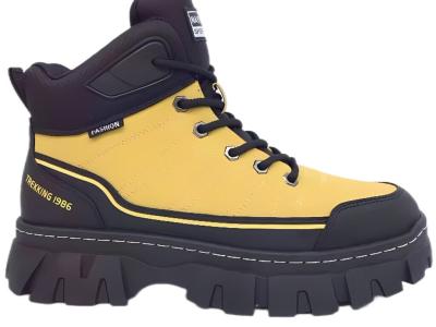 China Men's High Top Chunky Sole Work Boots Non-Slip Outdoor Ankle Boots for sale