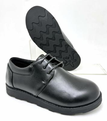 China Kids' Black Leather Lace-Up School Shoes for sale
