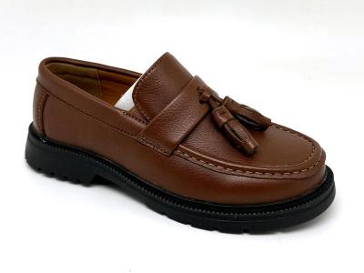 China Kids' Brown Leather School Shoes for sale