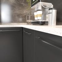 China 200mm 228mm Matte Black Cabinet Hardware Handles Pulls Bulk for sale