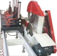 China Industrial Twin Blades Circular Sawmill 400mm Diameter 7.5KW Motor Linear Guide Rail for sale
