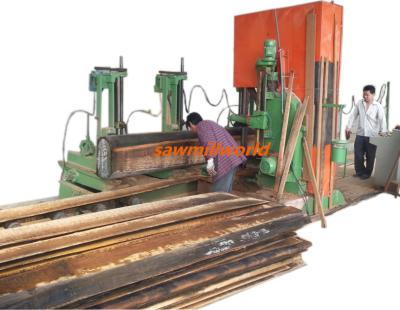 Cina macchina verticale della segheria della banda di falegnameria con il trasporto del ceppo di CNC del carrello in vendita