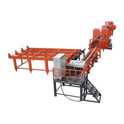 China Máquina de corte de madeira de banda de serradura Twin Vertical Band Saw Machine Twin Bandsaw Sawmill Line for sale