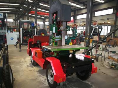 China Mobile type diesel portable sawmill wood log cutting machinery /Vertical Cutting bandsaw for sale