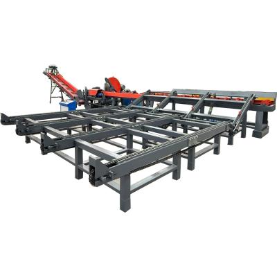 China Heavy-Duty 50-Ton Hydraulic Firewood Processor with 600mm Max Log Diameter and Fully Automated Assembly-Line Workflow for sale