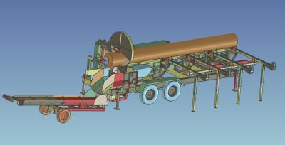 China 50-Ton Hydraulic Thrust Mobile Fully Automated Firewood Processor for 600mm Log Diameter for sale