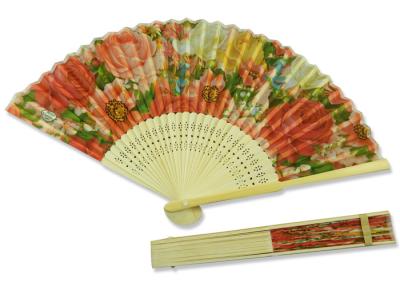 中国 22cmローズ パターン手持ち型の折るファンの多彩な流行のヨーロッパ式 販売のため