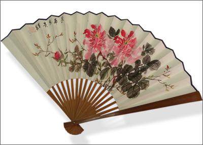 Cina ventagli di carta stampati abitudine della carta colorata di cinese di fan del modello della peonia di 26cm in vendita