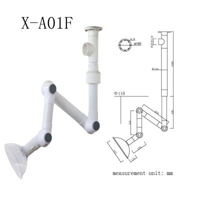 China Rodas de ligação de articulação flexíveis Capuz de escape de laboratório para cobertura de sucção de fumaça Tamanho 380 mm à venda