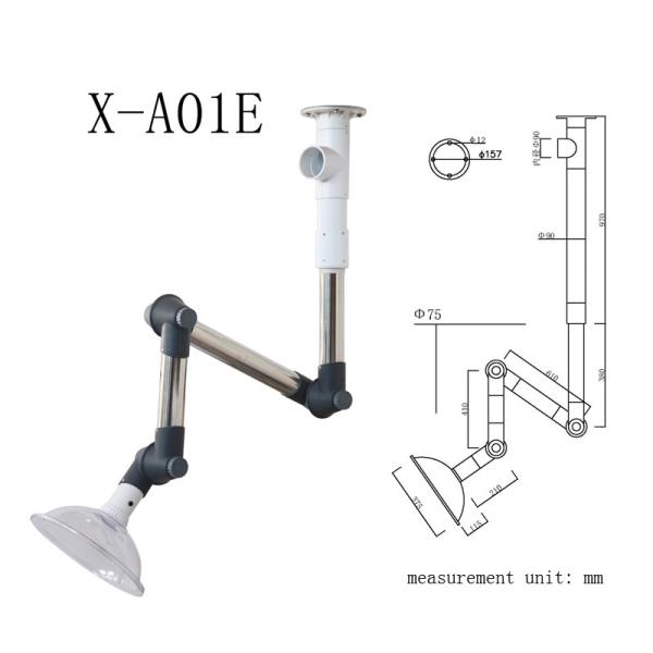 Quality Lab Air Cleaning Dental Suction Arm 380mm Cover Size and Density PP Joint for sale