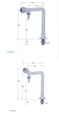 China Outlet Fume Hood Accessoires Slimme sensor Messing waterkraan voor laboratorium gootsteen Zwanenvorm Te koop