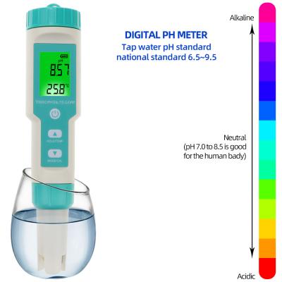China 1PPM 1MV 1US/CM 0,01PH Neuer 7 in 1 digitaler pH-Tester für mehrfache Parameterprüfung zu verkaufen
