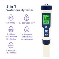China Multiparameter pH Meter 5 in 1 TDS/EC/Salinity/TEMP Tester with Replaceable Electrode for sale
