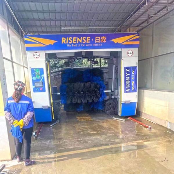 Quality Risense Full Automatic Rollover Car Wash System Machine with 5 Brushes and air for sale
