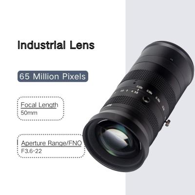 China M58 Mount Fixed Focus Industrial Machine Vision Lens 65MP High Resolution 50mm EFL for sale