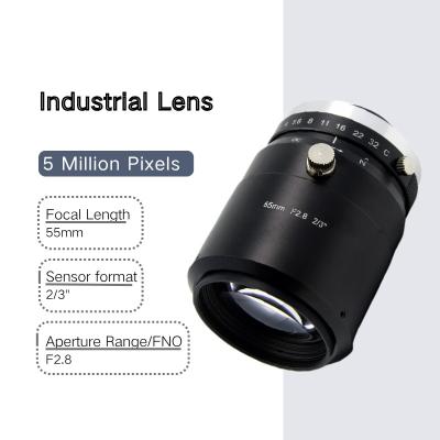 China 5MP 55mm F2.8 Aperture Industrial Camera Lens For Machine Vision Inspection for sale