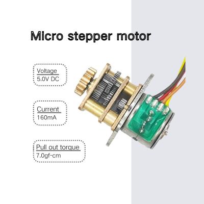 China Mini High Torque DC Stepper Motor 10mm Precision Control Gear Stepper Motor 5V DC for sale