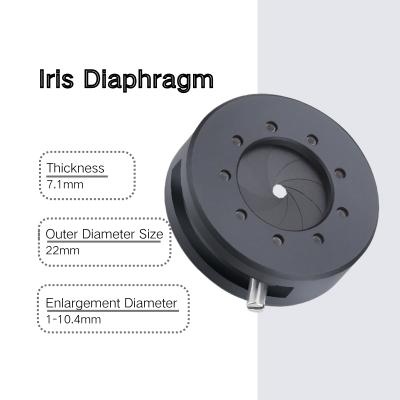 China Adjustable Stainless Steel Manual Iris with Aperture Range 1mm to 10.4mm for Precise Photography Control for sale