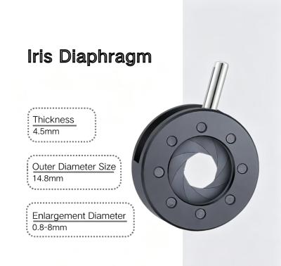 China OEM Design Mini Manual Iris Diaphragm 14.8mm OD For Camera Lens And Microscope for sale