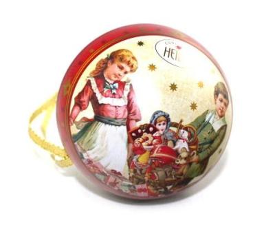 China Metal Christmas Ball Ornament Gift Tin for sale