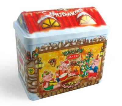 China Christmas Chocolate House Shape Tin Wholesaler for sale