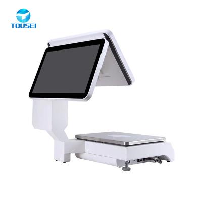 China Balança electrónica de 15 kg com tela dupla de toque e impressora térmica incorporada à venda