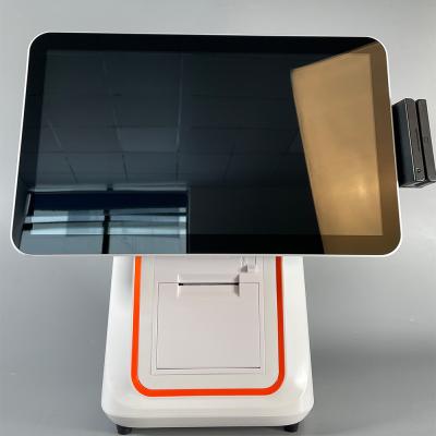 中国 ウィンドウズ/アンドロイド POS マシンの10ポイントキャパチビティタッチとVFDダブルスクリーン 販売のため