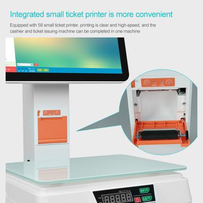 中国 デスクトップ オールインワン パソコン POS スケール 熱プリンターと 15.6 インチタッチスクリーン 販売のため