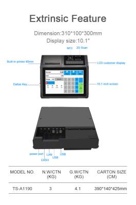 China All In One Desktop Windows Touch Screen POS Systems Machine 10,1 inch Te koop