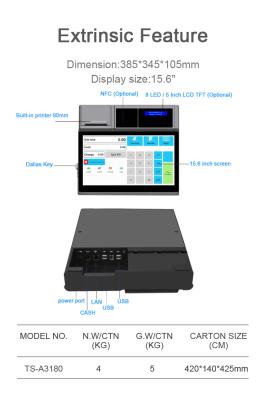 China Restaurante Terminal POS de tela dupla Máquina de faturamento de lojas Wifi NFC 15,6 polegadas à venda