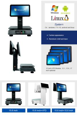 China DC/USB/LAN/Uart/Vga/Audio Interface POS Scale com função de pesagem de impressora e balança à venda