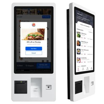 China RK3288 Restaurant Voedsel zelfbestel kiosk systeem 21 inch-32 inch touchscreen Te koop